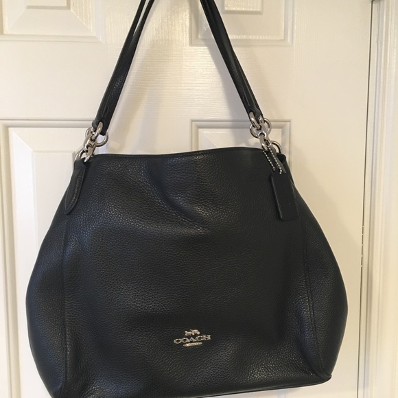 Coach | Bags | Coach Black Pebbled Leather Tote | Poshmark